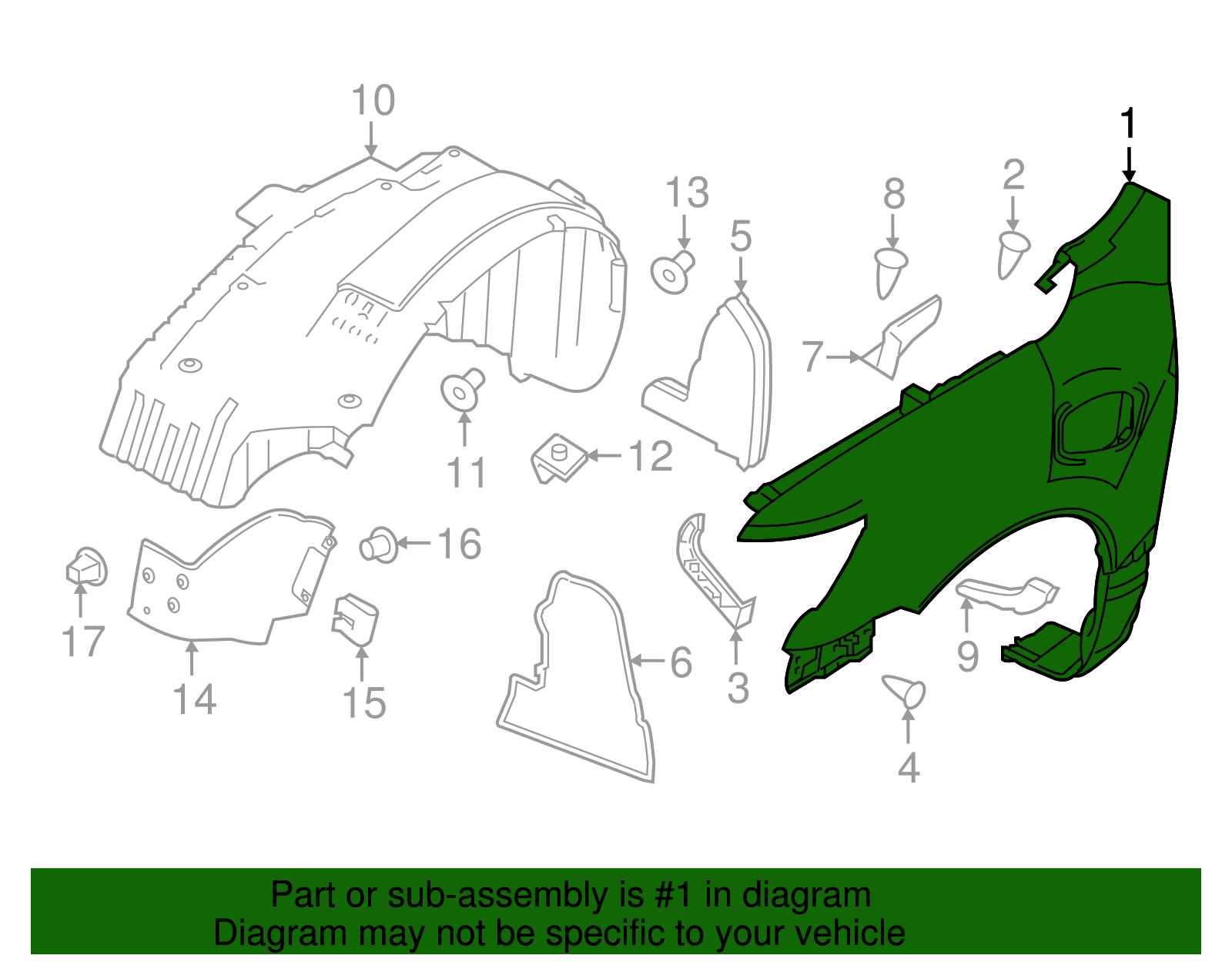 2017-2018 Nissan TITAN Fender 63101-EZ40C | Nissan Parts Central