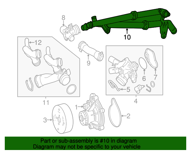 271-200-25-52 - Engine Coolant Hose 2012-2015 Mercedes-Benz | Mercedes ...