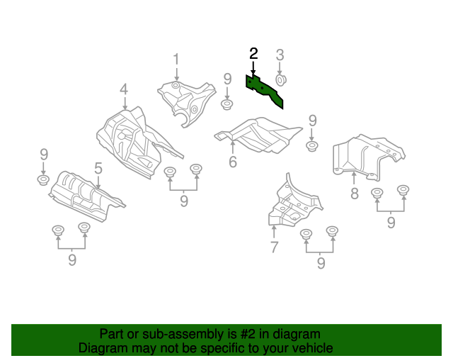8K0-804-162-G - Exhaust Heat Shield 2014-2017 Audi S5 | Audi OEM Parts
