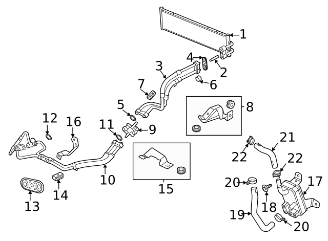 2020-2022 Cadillac CT4 Transmission Cooler Inlet and Outlet Pipe ...