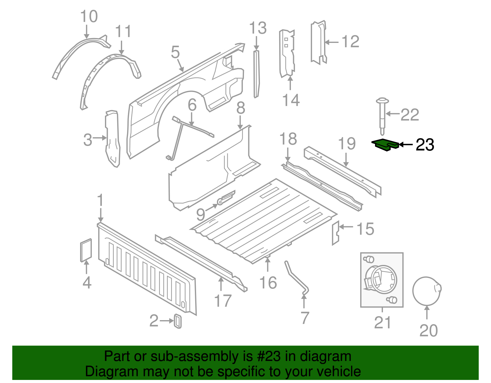 1997-2014 Ford Box Assembly Retainer Clip -W708605-S436 | QuirkParts