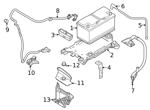 2019-2024 BMW Battery cable/starter cable 12-42-8-654-635 ...
