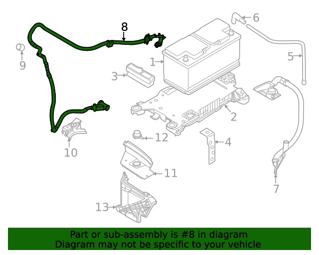 12-42-8-654-635 - Battery Cable 2019-2023 BMW | AutoNationParts.com
