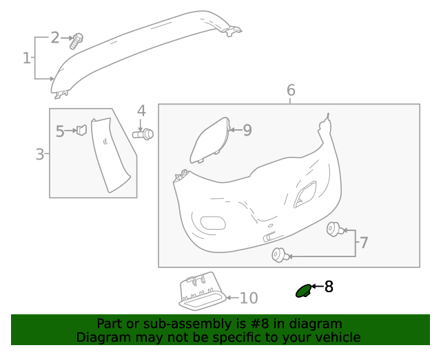 2022 Chevrolet Bolt EUV Lower Gate Trim Cap 42690857 | GMPartsDirect.com