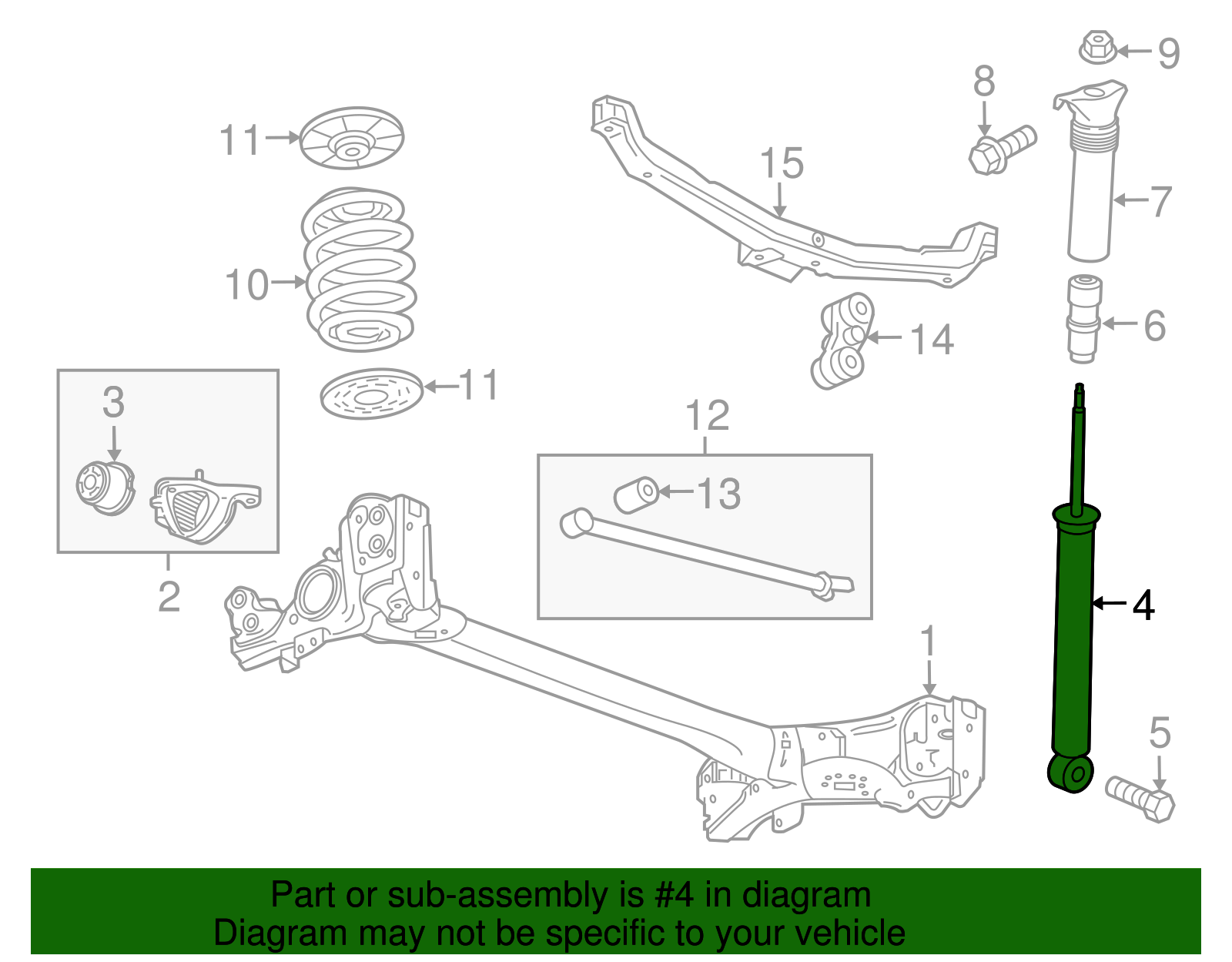 2016-2019 Chevrolet Cruze Rear Shock Absorber Kit with Mount, Bumper ...