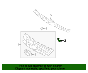 2007-2009 Kia Grille Assembly Retainer Bracket 86352-2F000 | TascaParts.com