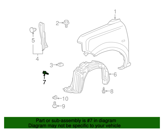 Fender Liner Clip - Toyota (90467-07166) | Toyota Parts
