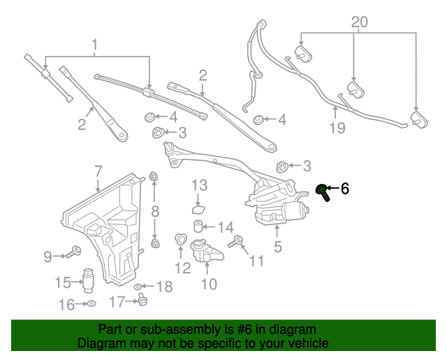 2010-2024 Porsche Wiper Motor Bolt N-105-355-02 | Sunset Porsche Parts