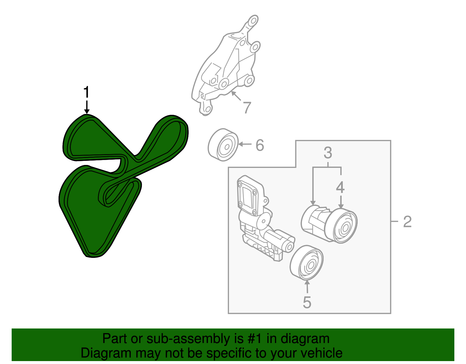 2010-2012 Hyundai Santa Fe Serpentine Belt 25212-2G100 | Retail ...