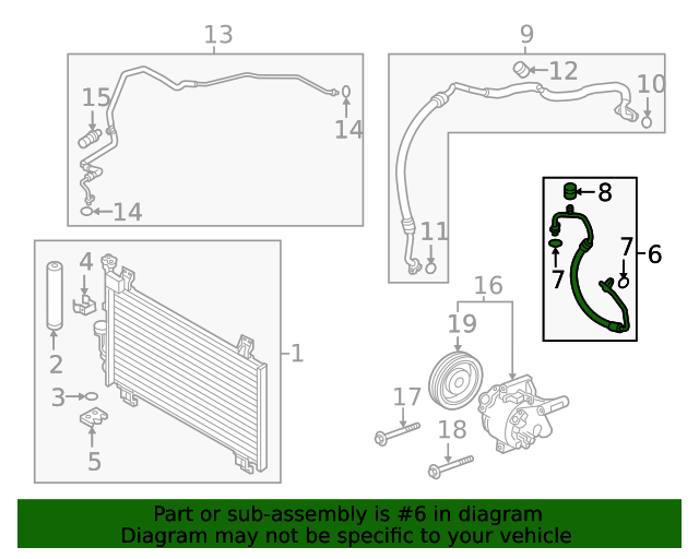 88711-WB001 - A/C Refrigerant Discharge Hose - 2016-2020 Toyota | OEM ...