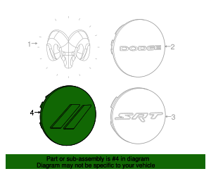2017-2019 Dodge Center Cap 6CZ27DD5AA | TascaParts.com