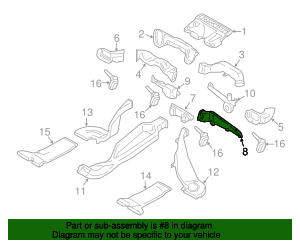 95B-819-168 - Instrument Panel Air Duct 2015-2024 Porsche Macan ...