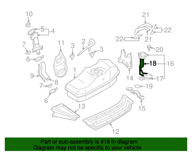 17014-7B400 - Fuel Pump Assembly Bracket - 1999-2004 Nissan | Nissan ...