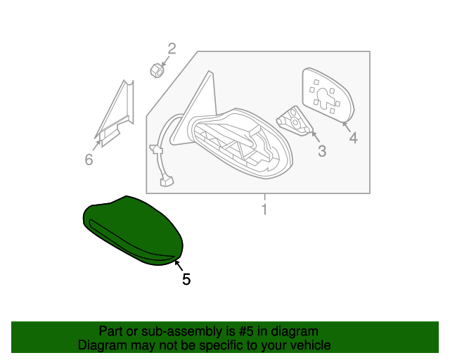 96374-9N80A - Mirror Cover - 2009-2014 Nissan Maxima | Nissan OEM Parts ...