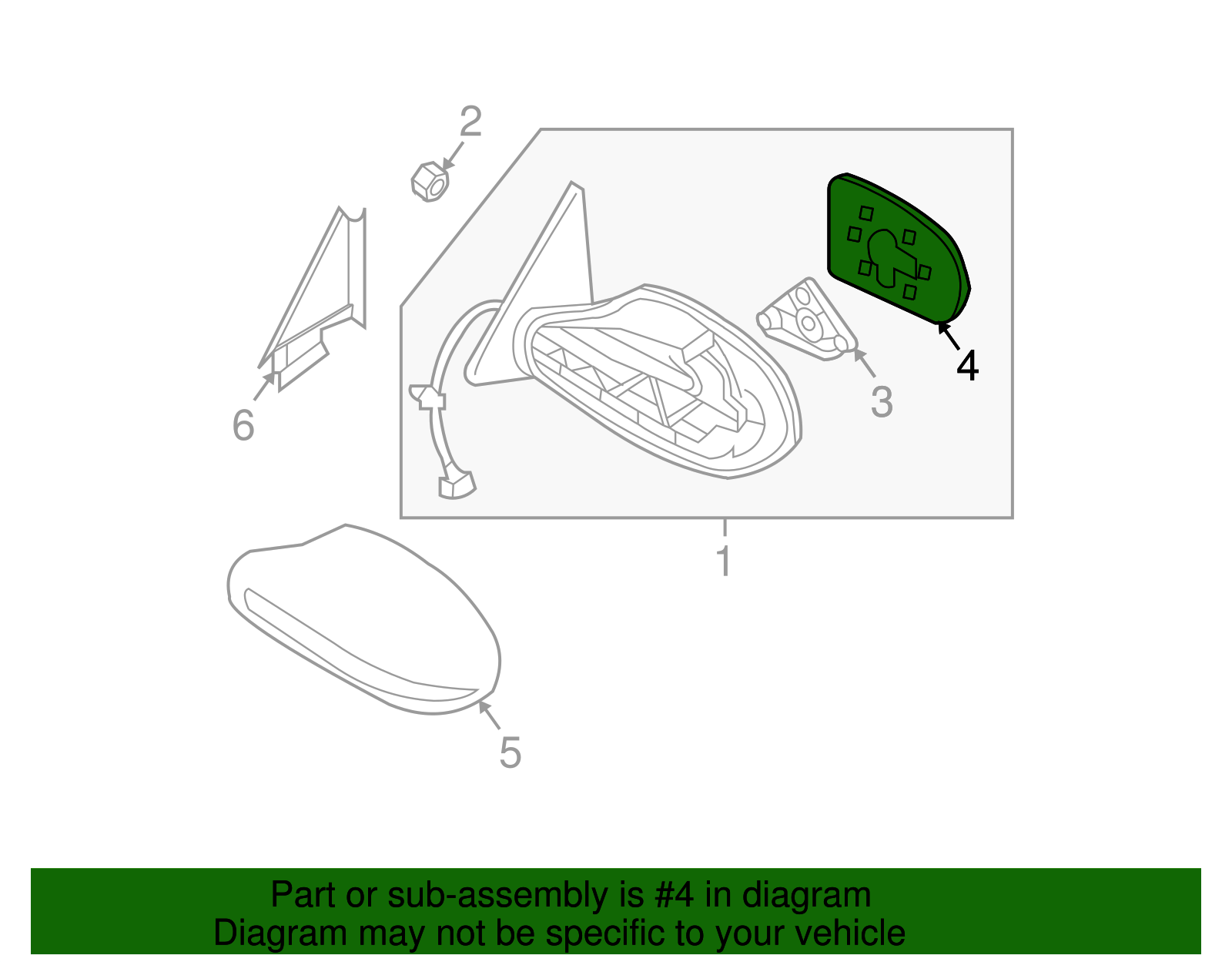 2009-2014 Nissan Maxima Mirror Glass 96365-9N80B | Nissan Parts Central