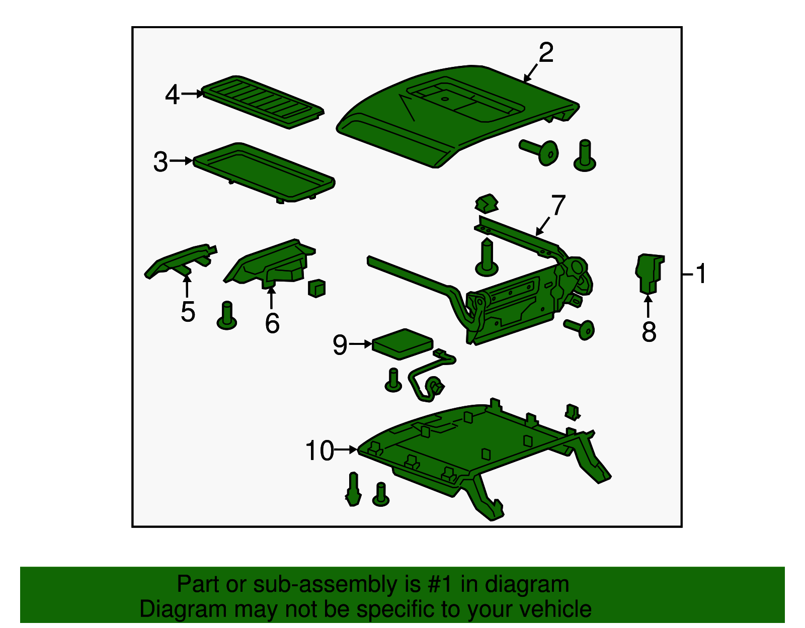 2015-2020 GM Black Front Floor Console Armrest 84501036 | GM Parts Center