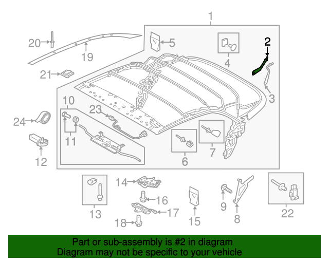 2015-2019 Audi Top Frame Upper Brace 8V7-871-821 | Audi USA Parts