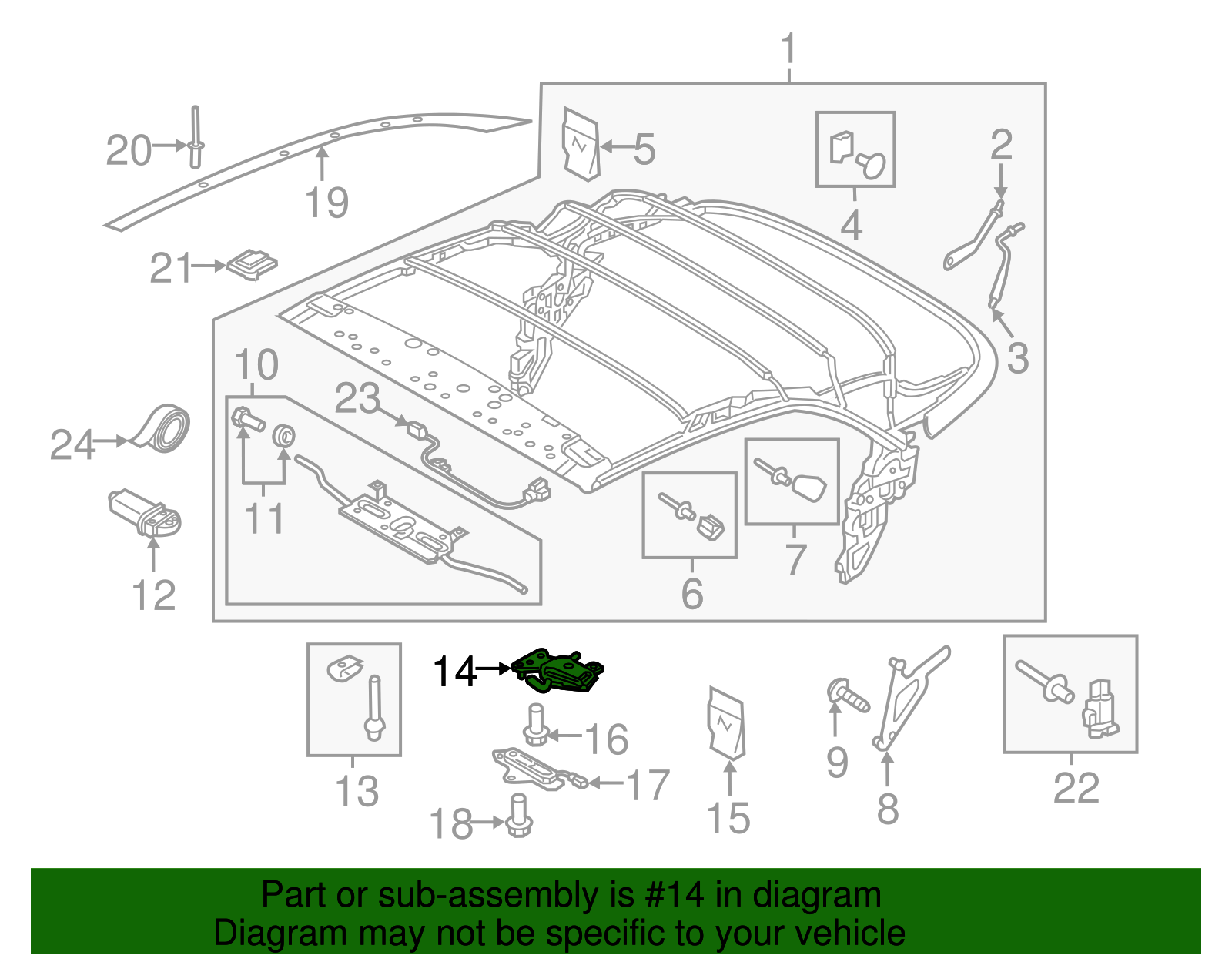 2015-2019 Audi Convertible Top Latch 8V7-871-405-A | Audi OEM Parts Guy