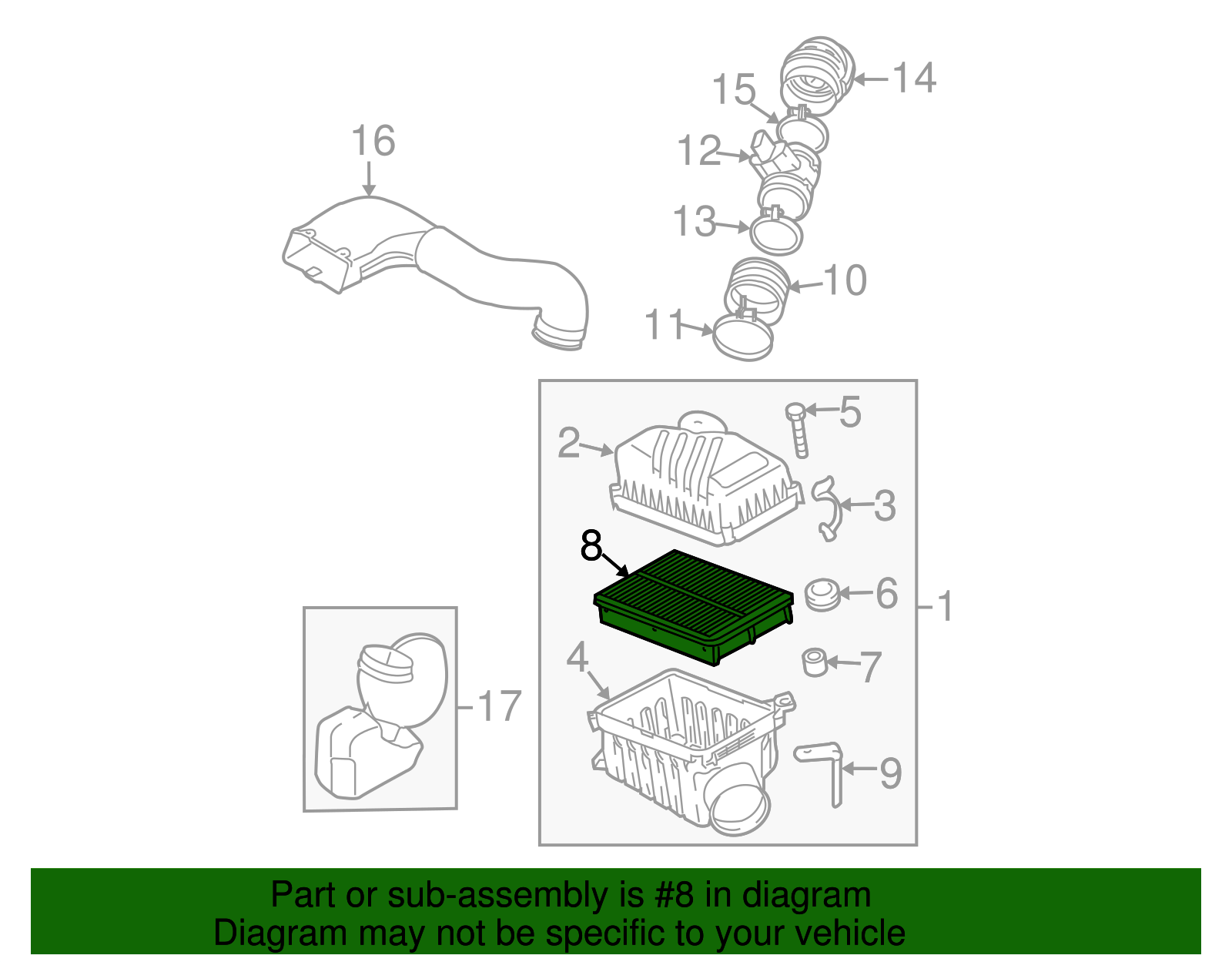 28113-08000 - Air Filter 2005-2010 Kia Sportage | Kia.Parts Store
