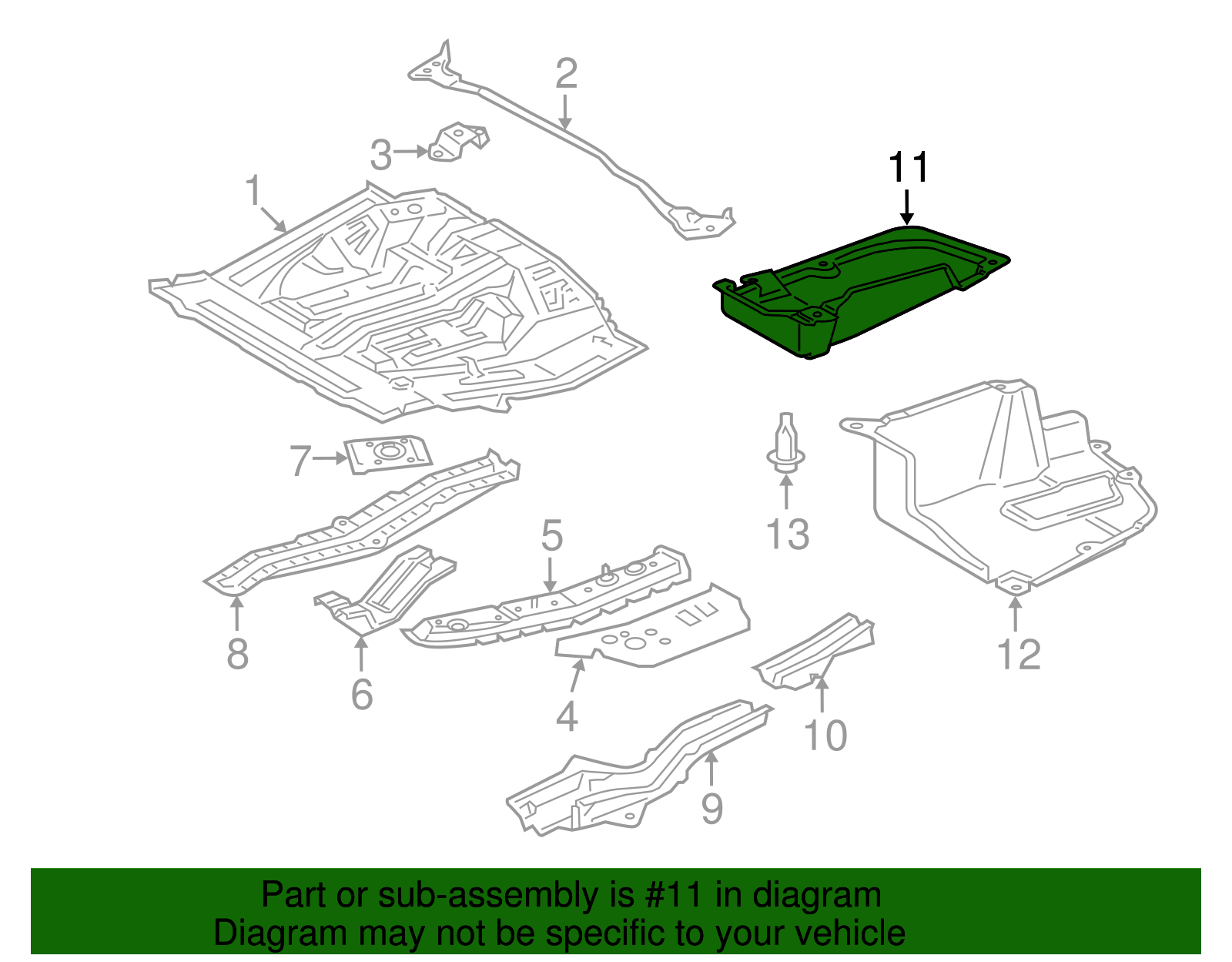 2011-2013 Toyota Highlander Under-Body Shield 58723-0E040 | Retail ...
