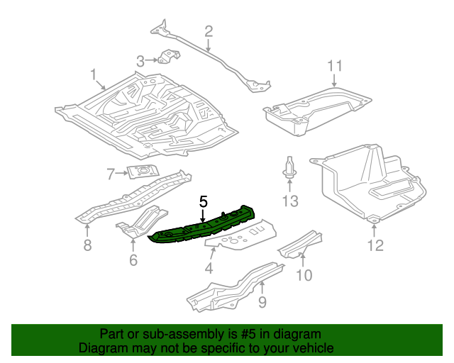 2011-2013 Toyota Highlander Floor Side Rail Reinforcement 59304-48030 ...