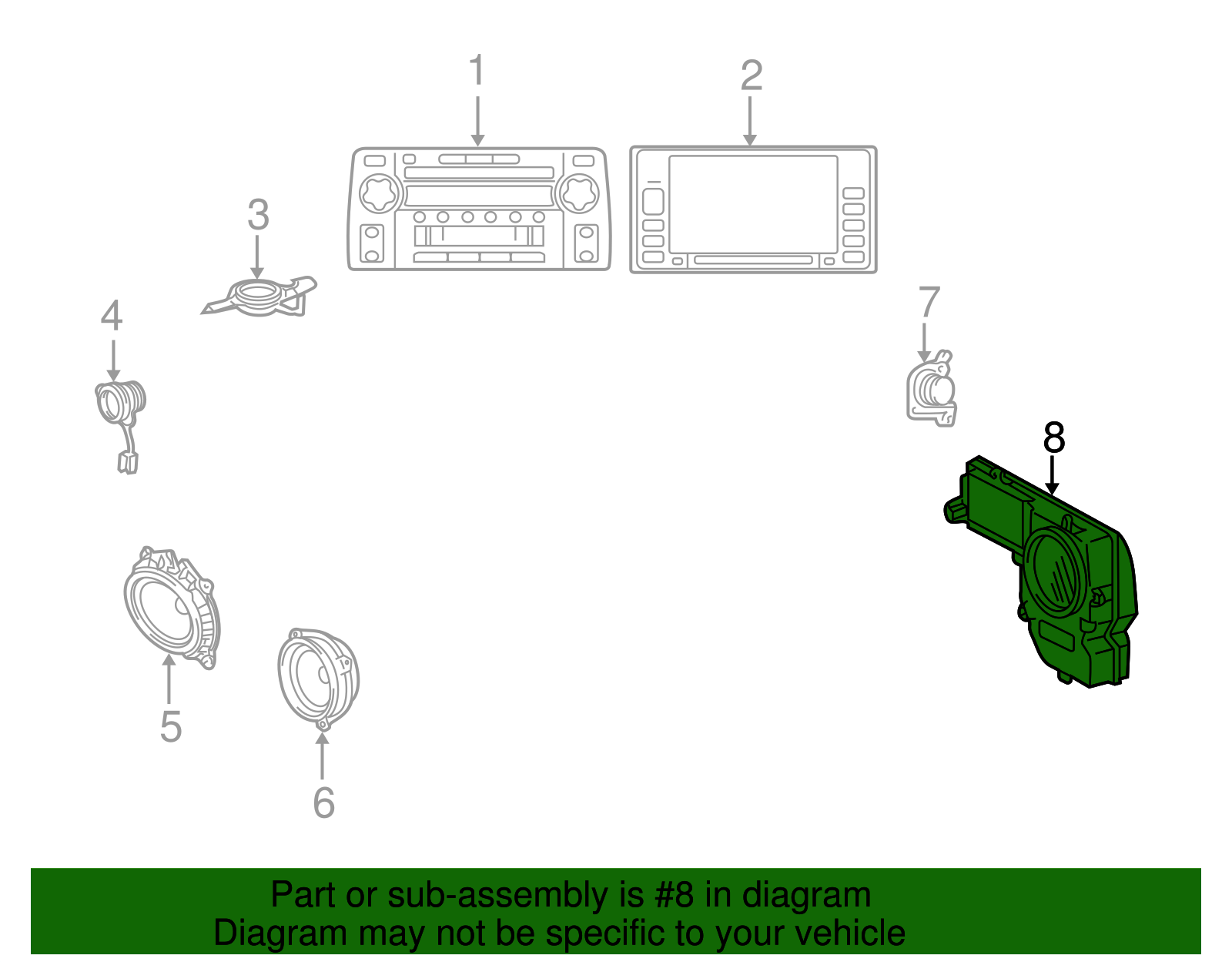 2006-2009 Toyota 4Runner Speaker 86150-0W080 | Toyota Parts Center