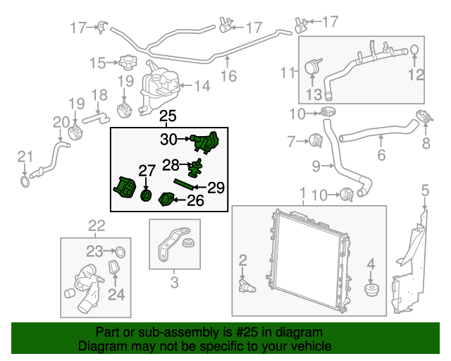 2008-2014 Cadillac Engine Coolant Thermostat and Housing Assembly ...