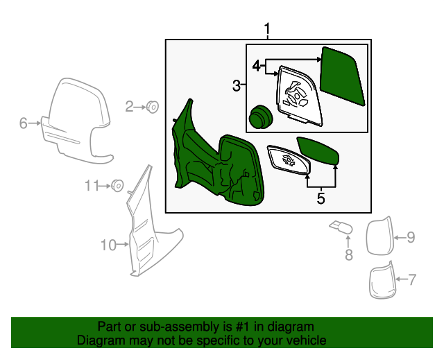 2018-2019 Ford Mirror Assembly JK4Z-17683-FB | Varsity Ford