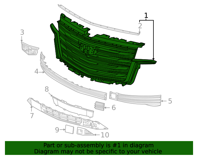 2021-2024 Cadillac Galvano Silver Front Upper Grille 85000012 ...