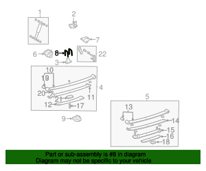 1989-2004 Toyota Leaf Spring Axle U-Bolt 90117-14008 | Toyota Parts Center