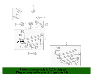 1995-1999 Toyota Tacoma Leaf Spring Silencer 48252-04040 | Toyota Parts ...