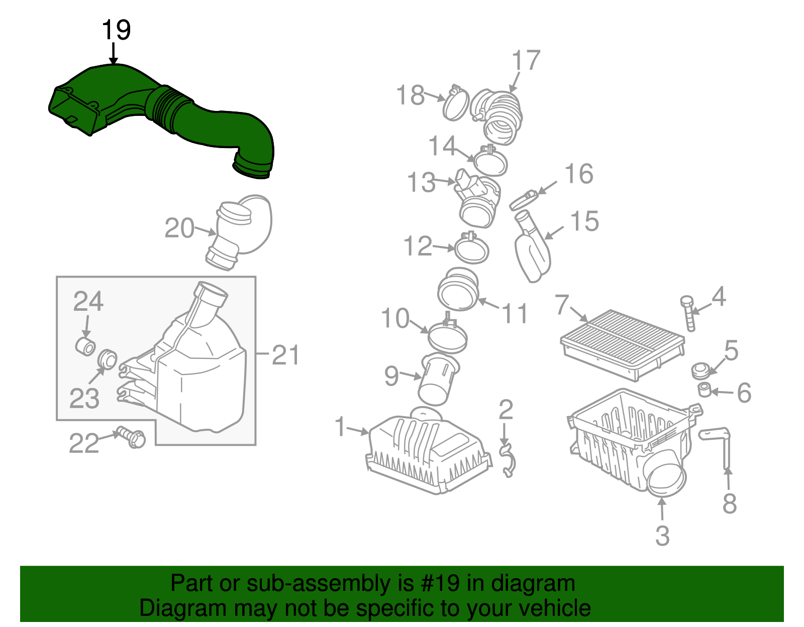 Hyundai - 28210-2E100 - Intake Duct - 2005-2009 Hyundai Tucson | OEM ...
