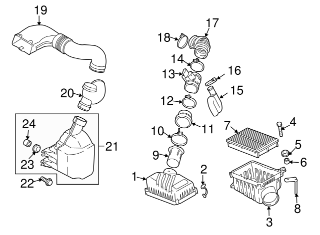 2005-2009 Hyundai Tucson Intake Duct 28210-2E100 | OEM Parts Online