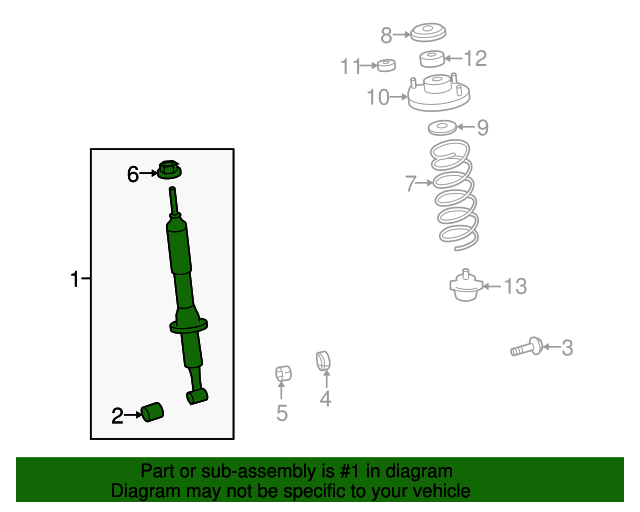 48510-69495 - Shock Absorber 2010-2013 Lexus GX460 | AutoNationParts.com
