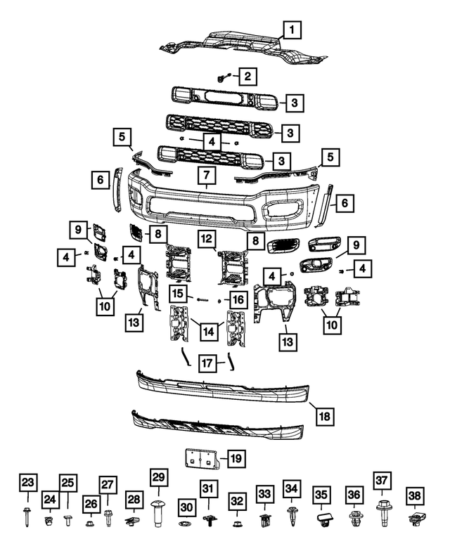 2019-2023 Ram Bumper Bracket Kit 68449575AA | Mopar Estores