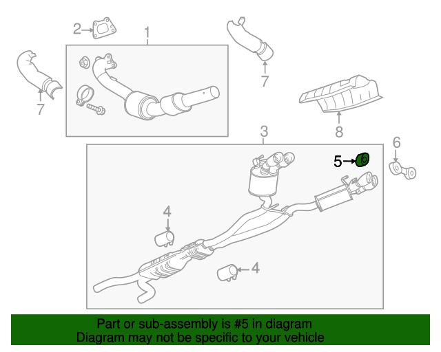 2010-2015 GM Insulator Asm-Exh Pipe Hngr 25924159 | GM Parts Center
