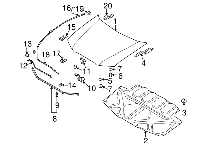 2003-2008 Subaru Forester Stay Rod Clamp 57255SA000 | Subaru Parts Guys