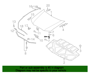 2002-2008 Subaru Hood Bumper 57254AE020 | Subaru Parts Store