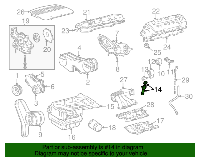 13540-20021 - Engine Timing Belt Tensioner - 1994-2004 Toyota | OEM ...