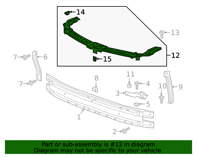 2019-2024 Chevrolet Blazer Front Bumper Fascia Center Support 84623709 ...
