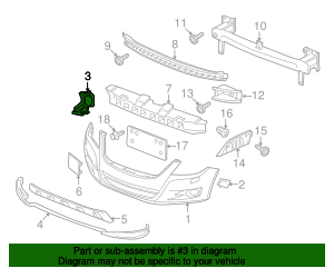 2009-2011 Volkswagen Tiguan Bumper Cover Side Support 5N0-807-941-A ...