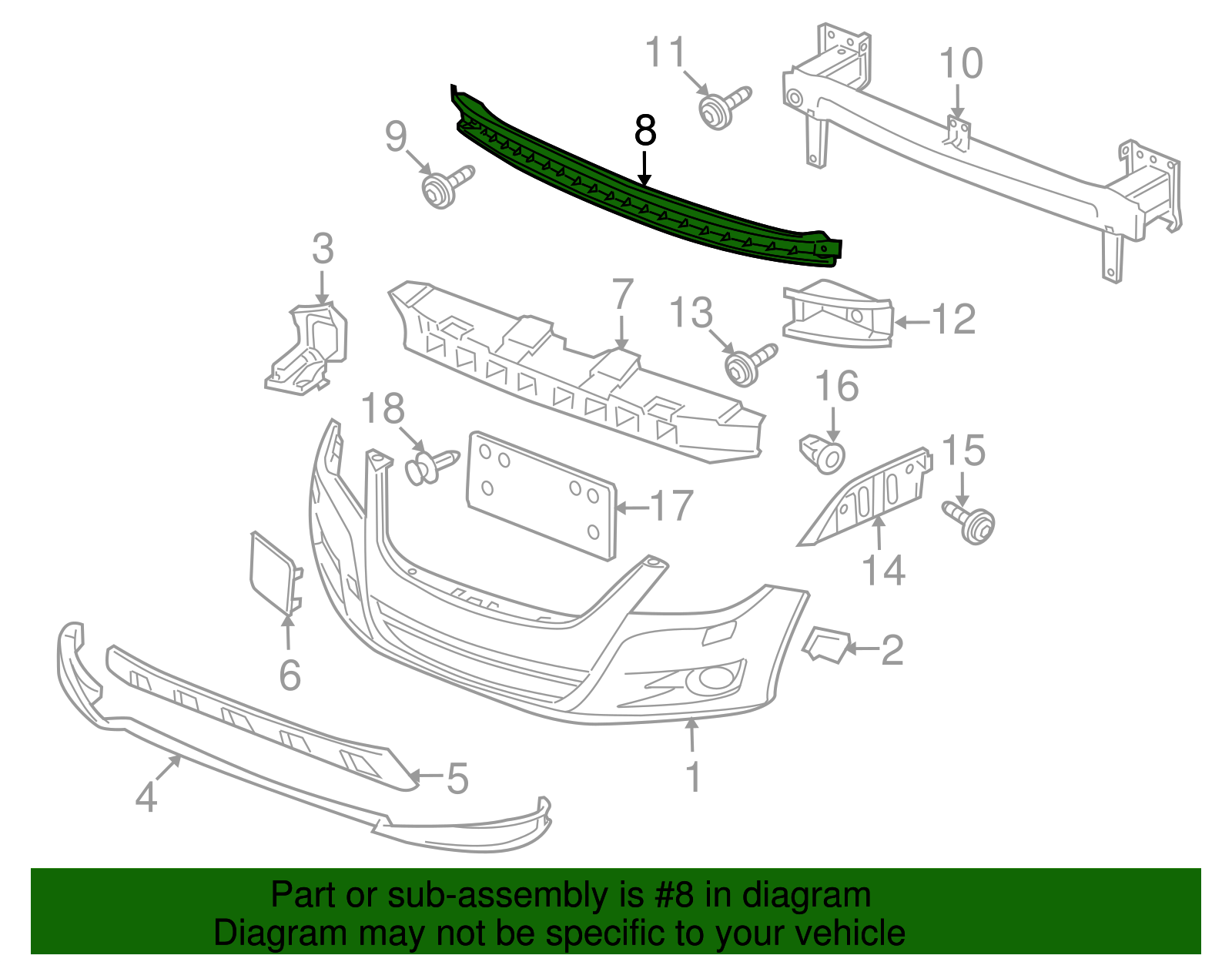 2009-2011 Volkswagen Tiguan Lower Cross-Member 5N0-807-651-B ...