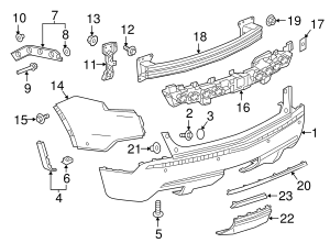 2017-2019 Cadillac XT5 Black Rear Lower Bumper Cover 84207385 GM ...