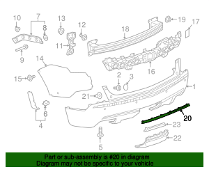 2017-2023 Cadillac XT5 Galvano Silver Rear Passenger Side Bumper Cover ...