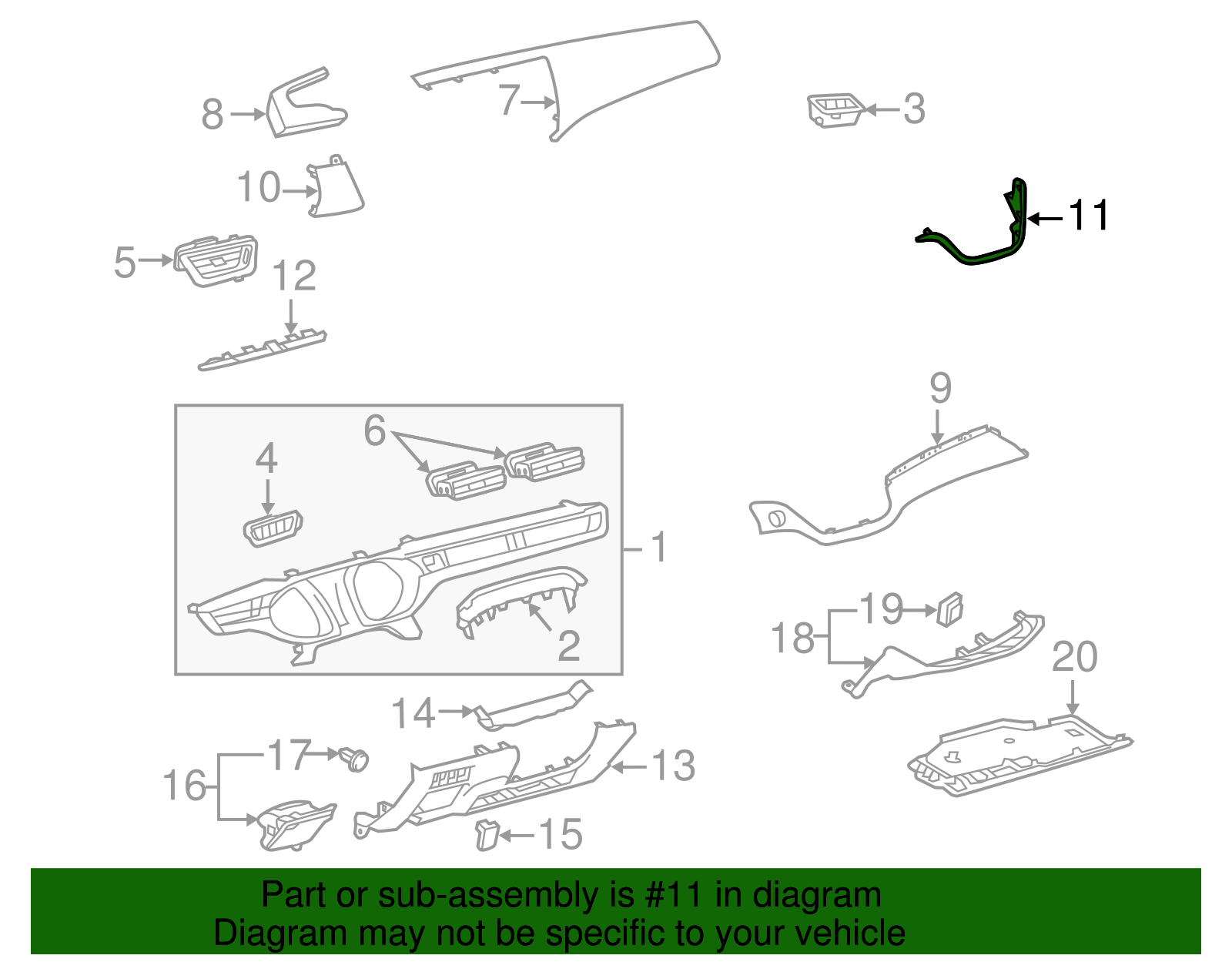 OEM 2013-2018 Toyota Avalon Trim Panel Part # 55422-07050 | Modern ...