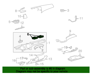 55670-07030 - Air Vent Grille - 2013-2018 Toyota Avalon | OEM Genuine ...