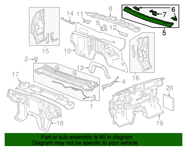 2015-2022 GM Plenum Upper Panel 84855222 | GMPartsDirect.com