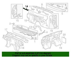 2015-2021 GM Plenum Lower Panel Water Deflector 22900994 ...