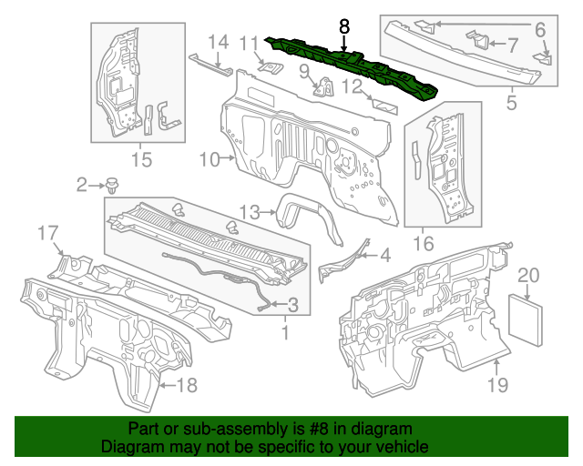 2015-2022 GM Plenum Front Panel 84903193 GM | GMPartsDirect.com