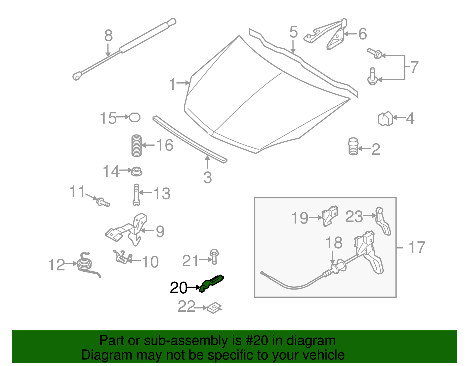 90494849 - Hood Primary Latch Release Cable Clip 1997-2008 GM ...